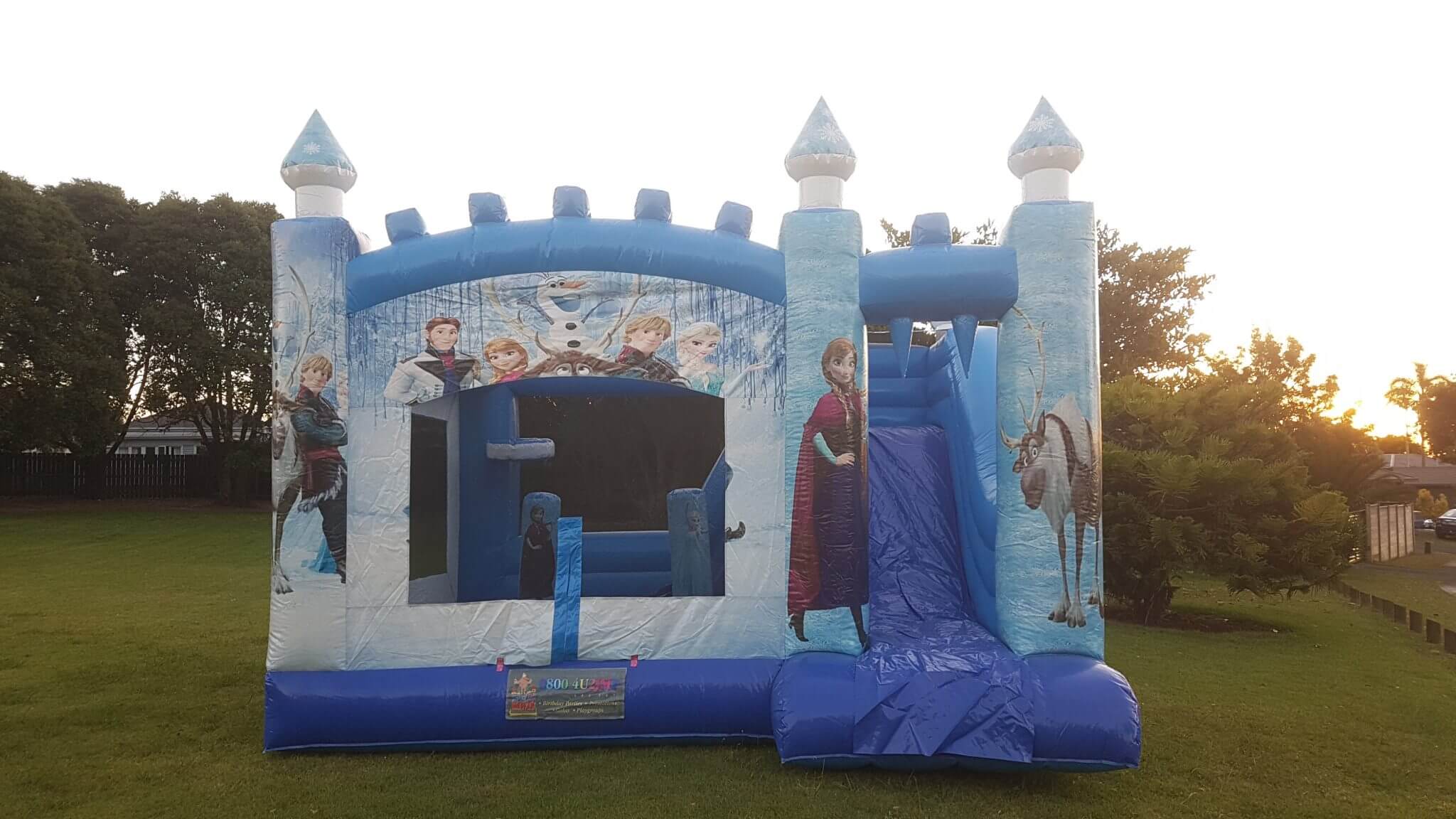 Frozen Combo Slide Castle - Bouncy Castle Hire Auckland from $100