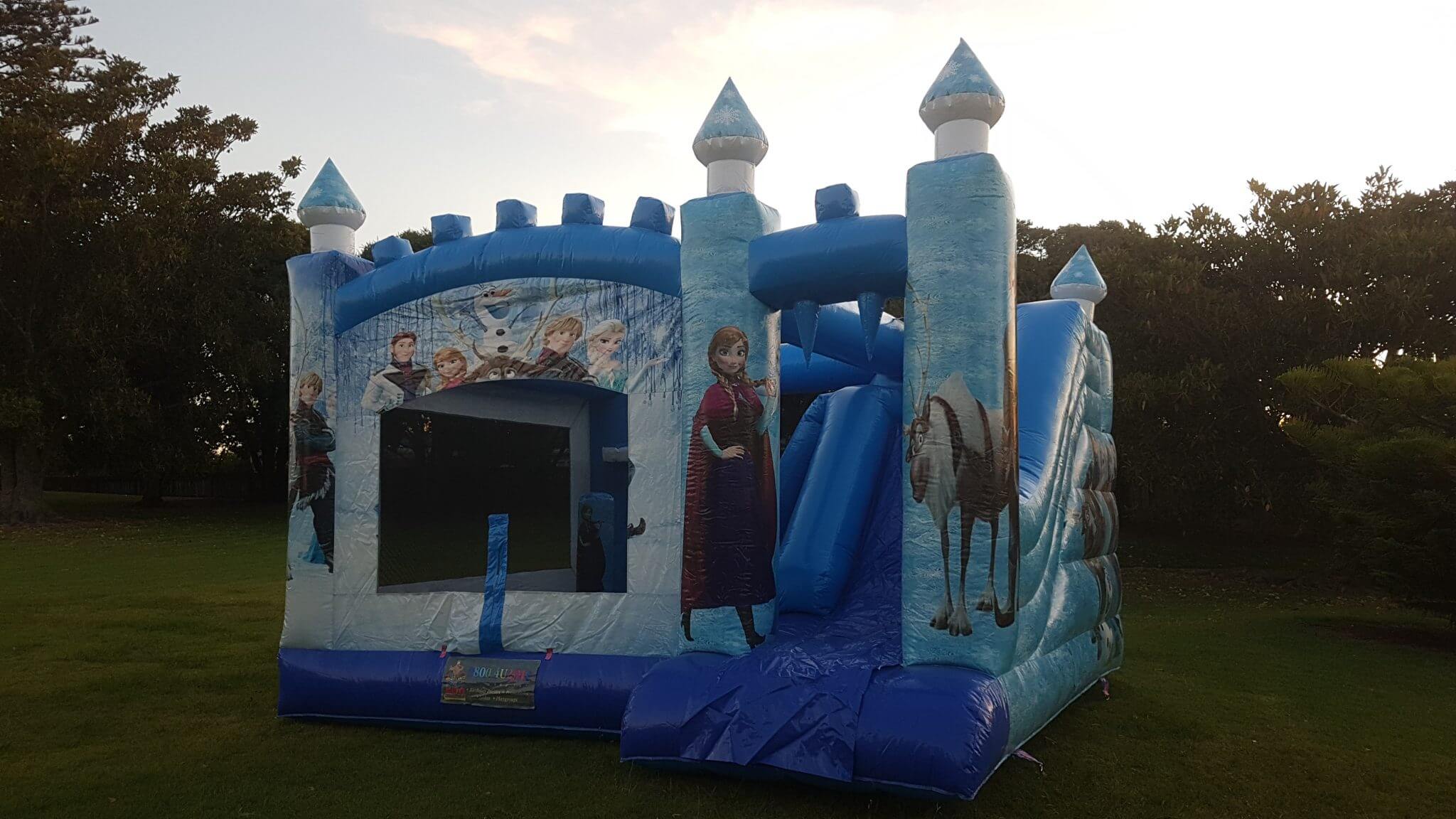 Frozen Combo Slide Castle - Bouncy Castle Hire Auckland from $100
